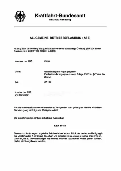 Eksempel på KBA godkendelse