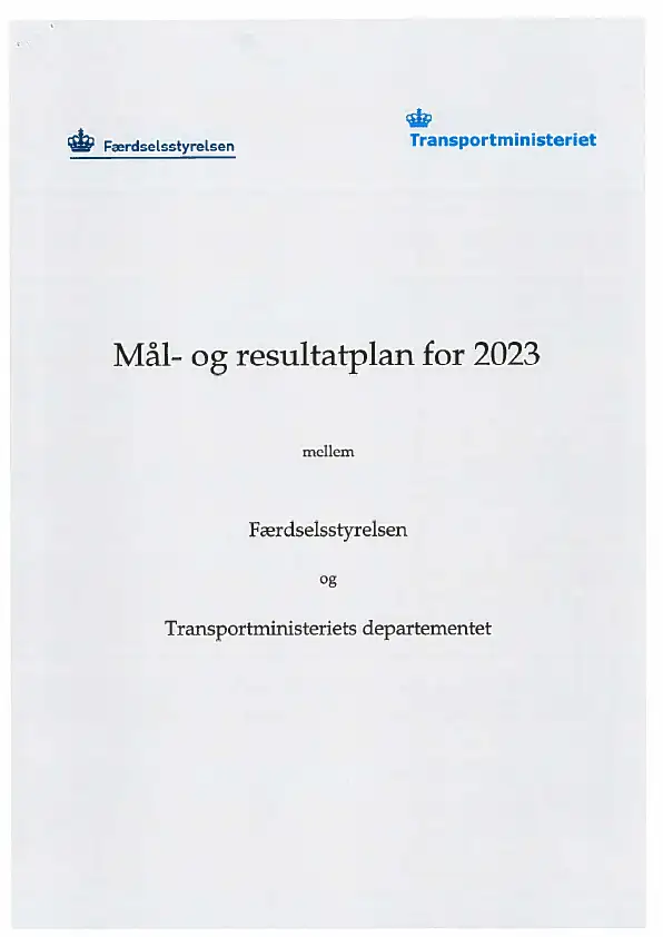 Færdselsstyrelsens Mål- og resultatplan 2023
